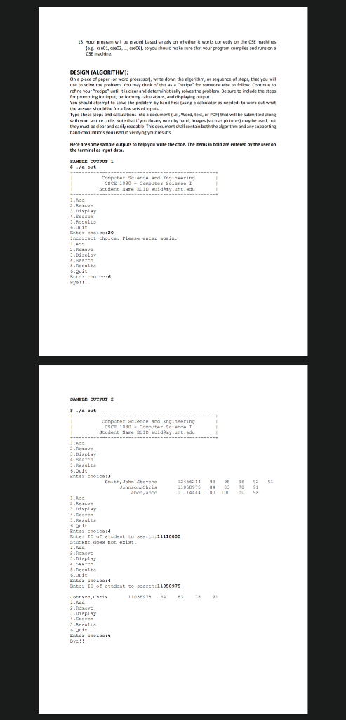 Solved CSCE 1030: Project 2 Due: 11:59 PM on Sunday, | Chegg.com