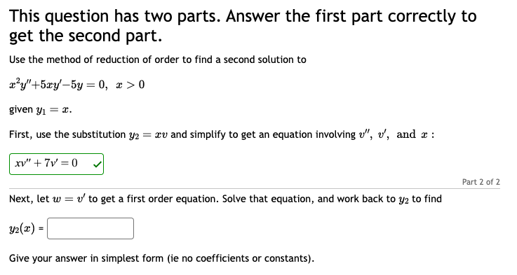 Solved get the second part.Use the method of reduction of | Chegg.com