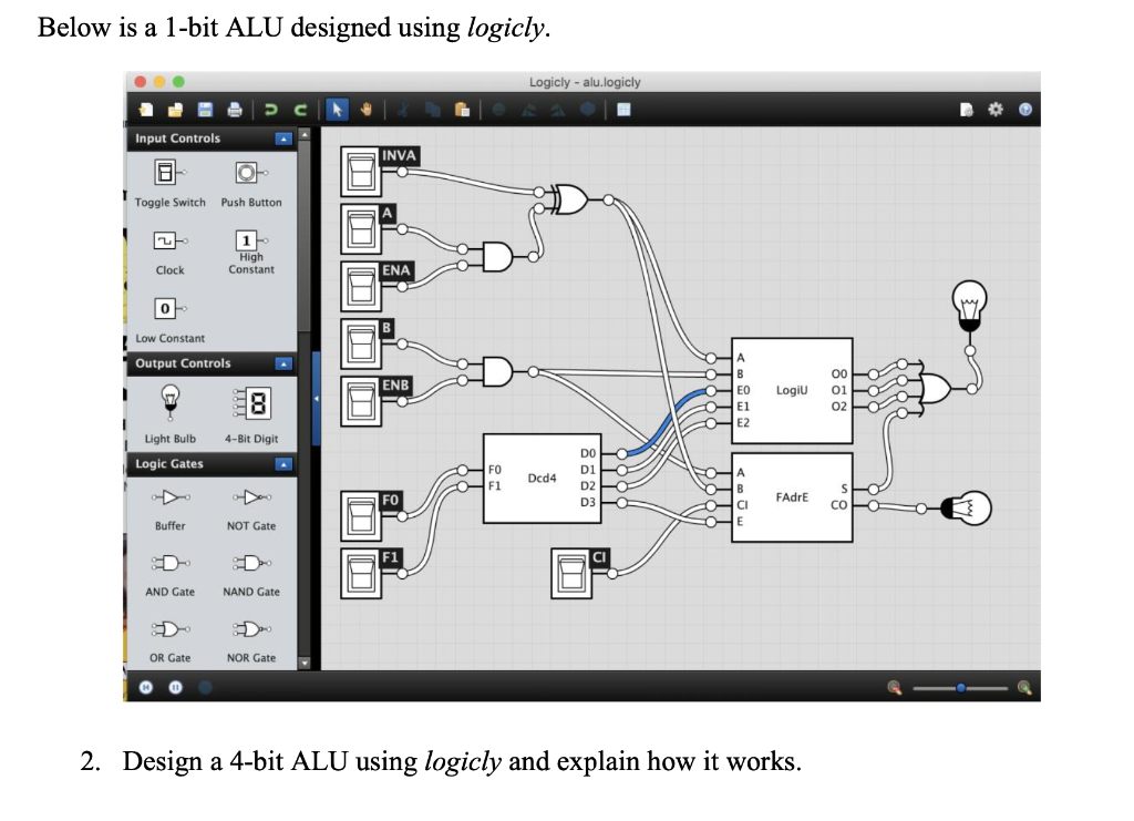 Below is a 1-bit ALU designed using logicly. Logicly | Chegg.com