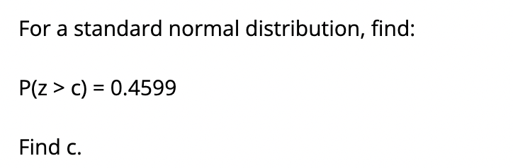 Solved For a standard normal distribution, find: P(Z > 0.01) | Chegg.com