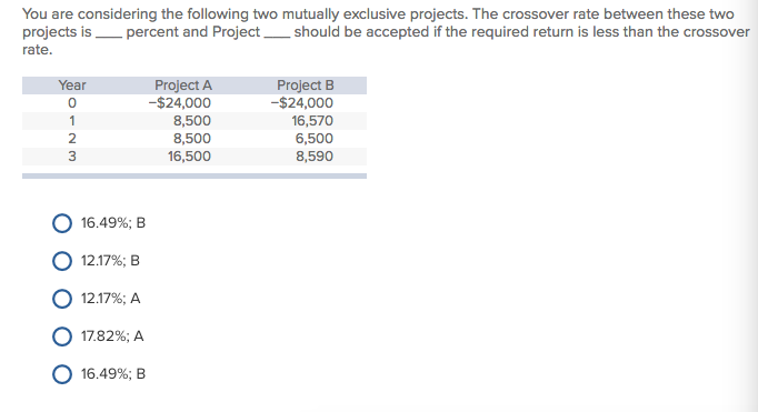 Solved You are considering the following two mutually | Chegg.com