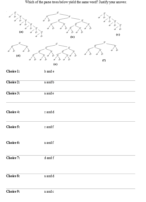 Solved Which of the parse trees below yield the same word? | Chegg.com Solved Which of the parse trees below yield the same word? | Chegg.com