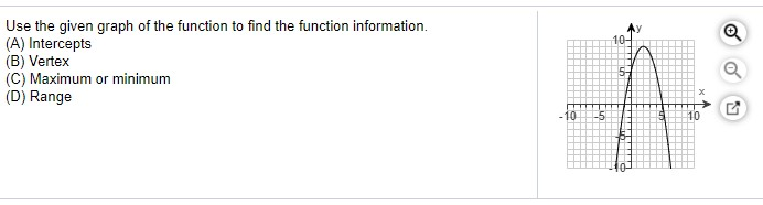 Solved 10- Use the given graph of the function to find the | Chegg.com