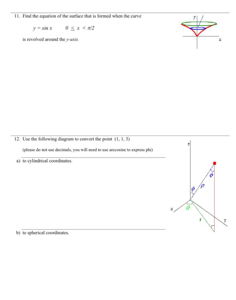 Solved 11. Find the equation of the surface that is formed | Chegg.com