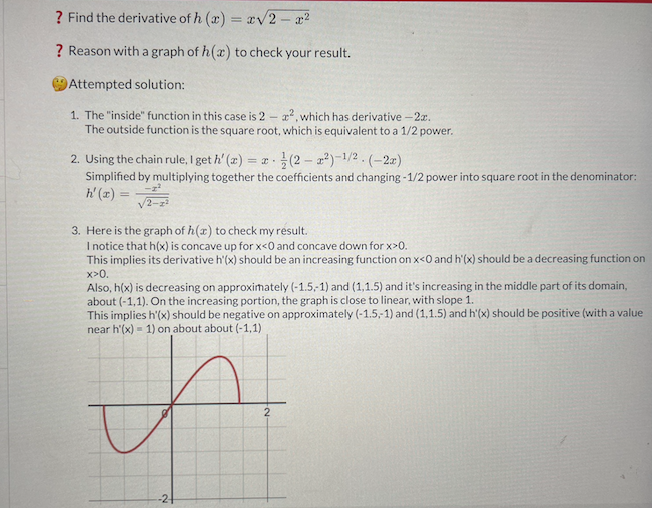 Solved ? Find the derivative of h(x)=x2−x2 ? Reason with a | Chegg.com