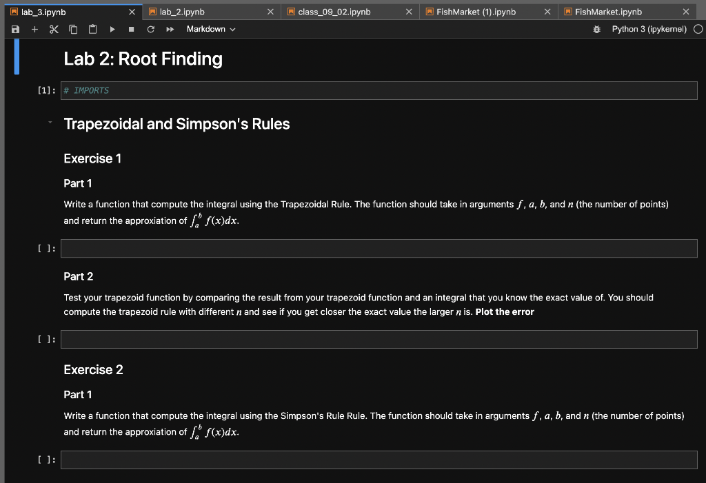 Solved Lab 2: Root Finding Trapezoidal and Simpson's Rules | Chegg.com
