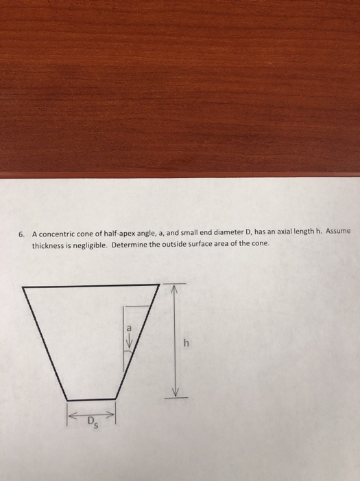 Solved A concentric cone of half-apex angle, a, and small | Chegg.com