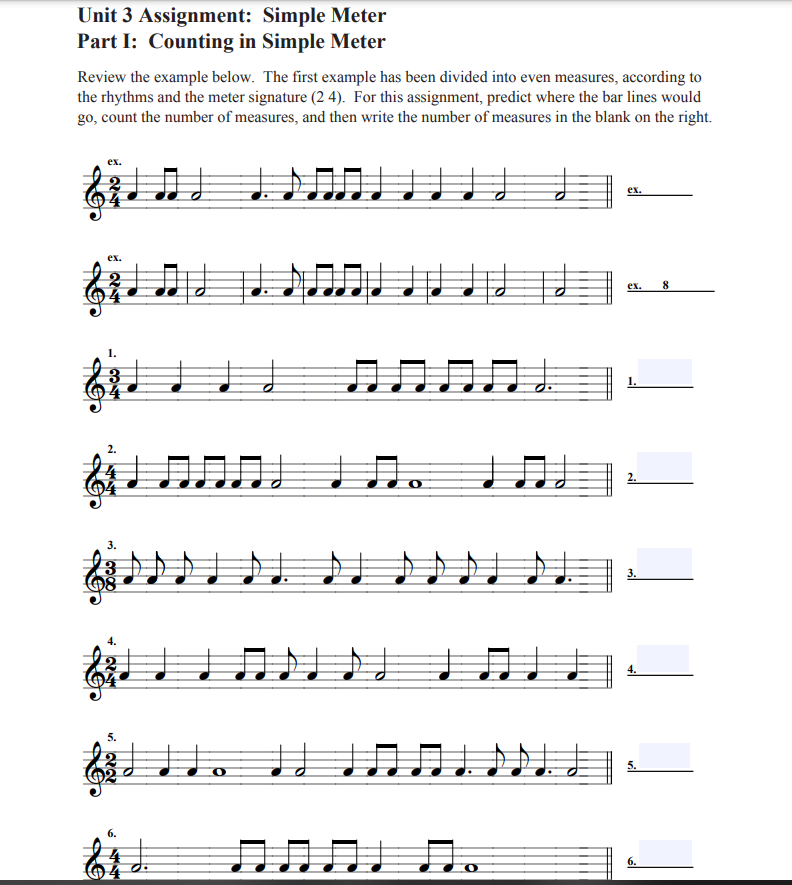 Solved Unit 3 Assignment: Simple Meter Part I: Counting in | Chegg.com