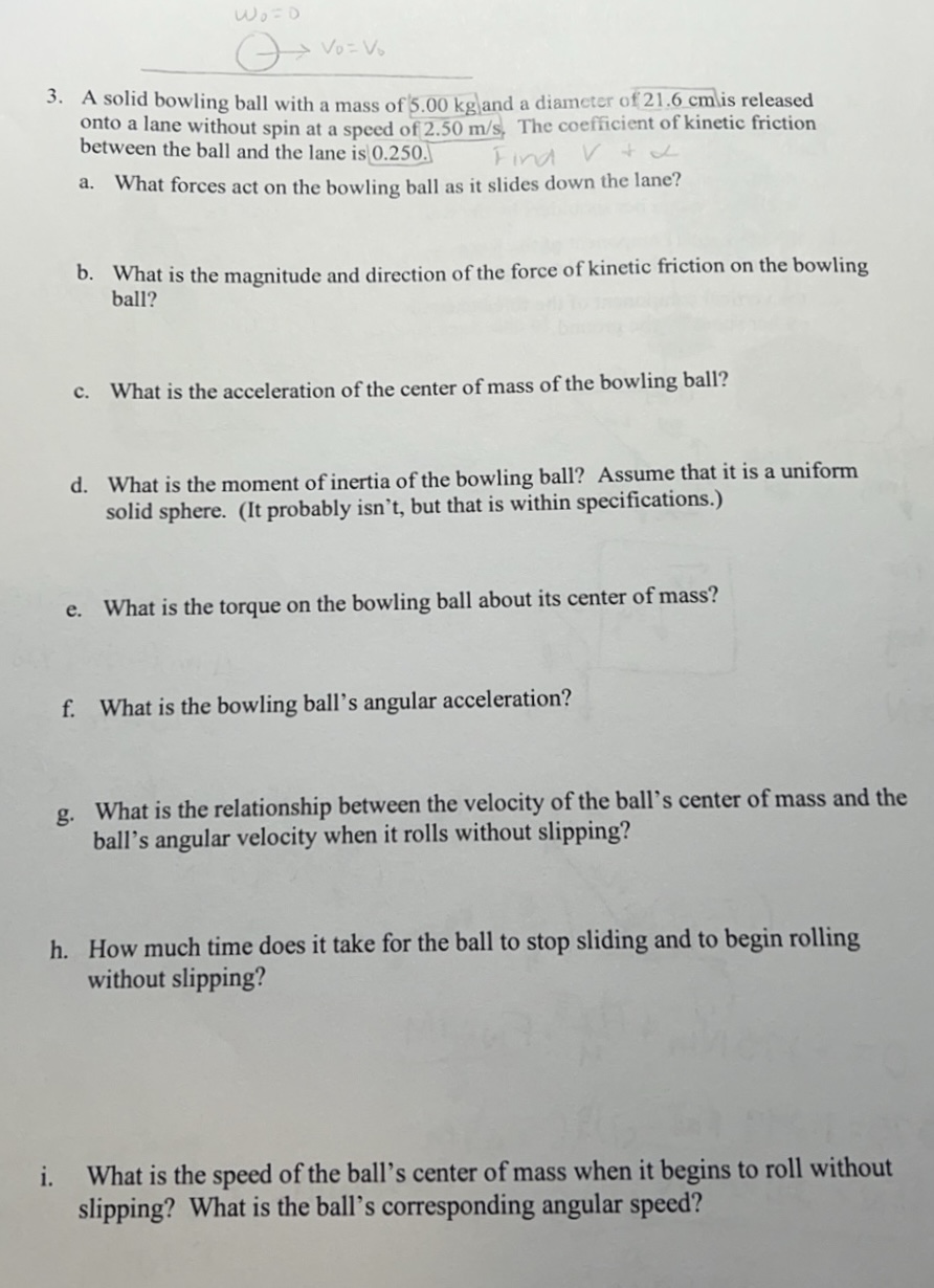 Solved A solid bowling ball with a mass of 5.00kg ﻿and a | Chegg.com