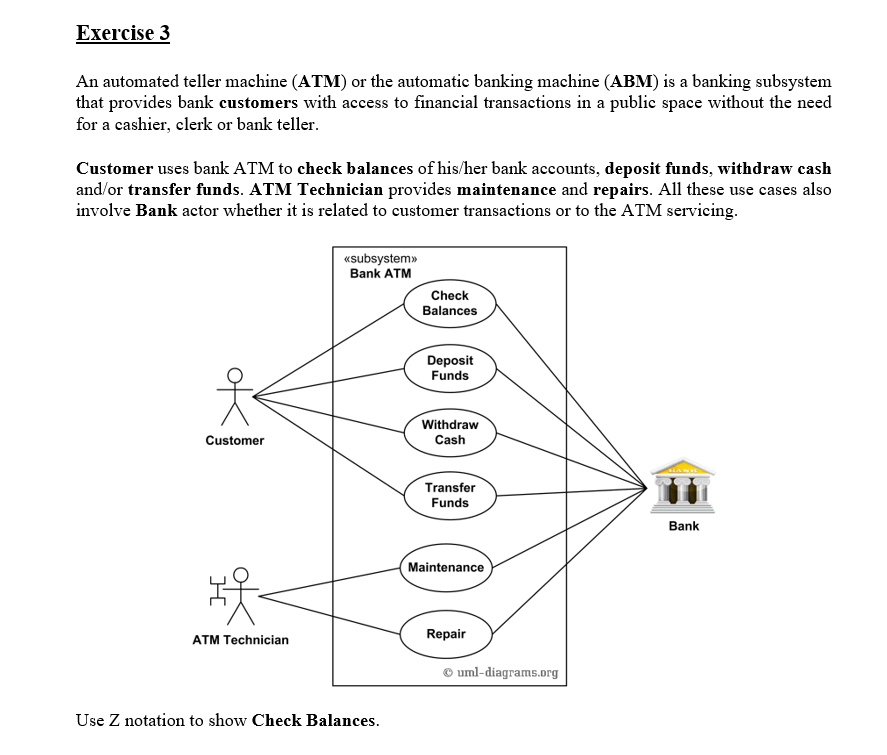 An automated teller machine (ATM) or the automatic | Chegg.com
