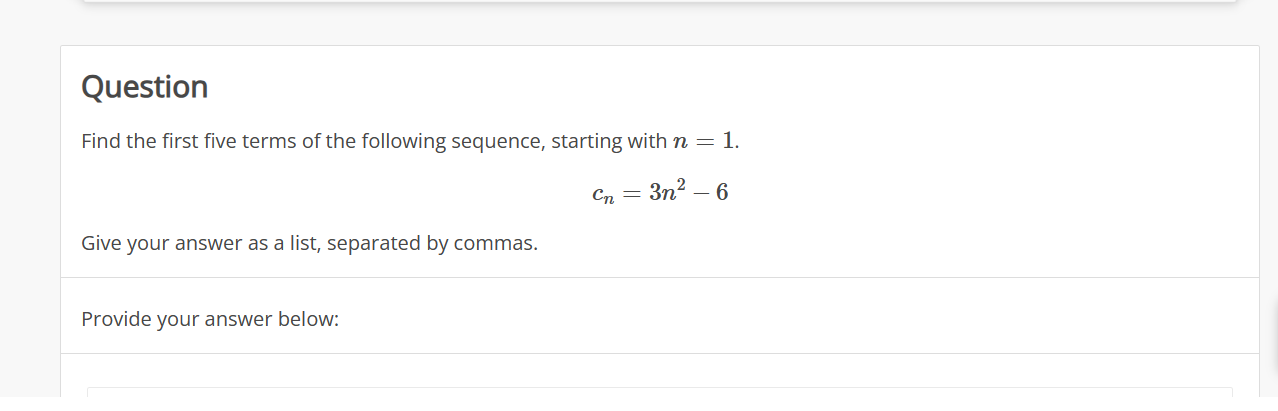 Solved Find the first five terms of the following sequence, | Chegg.com