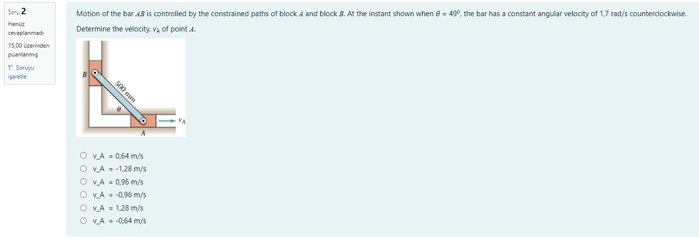Solved Motion of the bar AB is controlled by the constrained | Chegg.com
