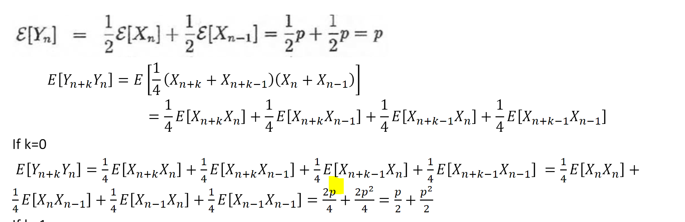 Solved Problem 2 Xn is an iid Bernoulli random process. Yn = | Chegg.com