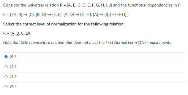 Solved Consider the universal relation | Chegg.com