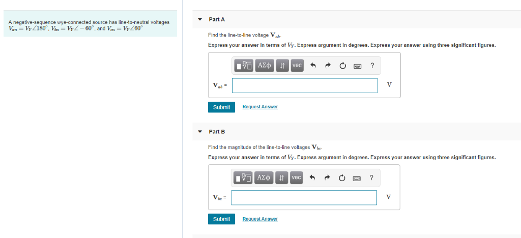 Solved Part A A negative-sequence wye-connected source has | Chegg.com
