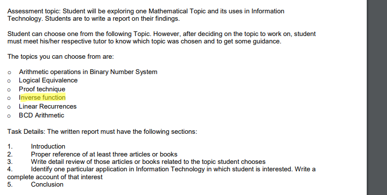 Solved Assessment topic: Student will be exploring one | Chegg.com
