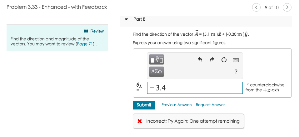 Solved Problem 3.33 - Enhanced - with Feedback 9 of 10 | Chegg.com