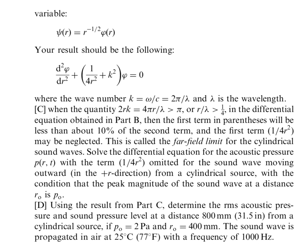 Solved 4-1. The one-dimensional wave equation in cvlindrical | Chegg.com