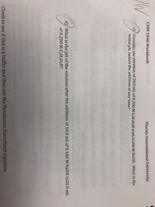 Solved CHM 1046 Workbook Florida International University c) | Chegg.com