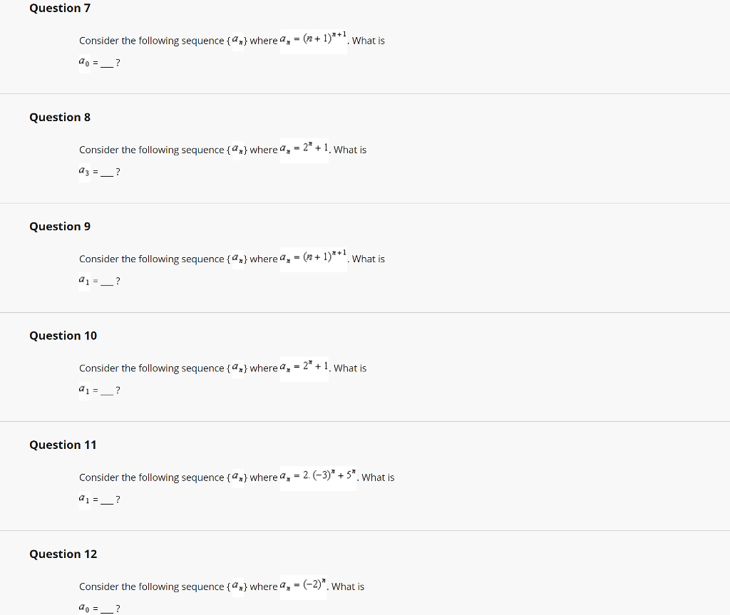 Solved Question 7 Consider the following sequence { @x} | Chegg.com