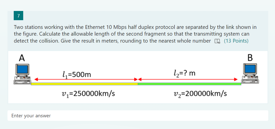 Solved Two stations working with the Ethernet 10 ﻿Mbps half | Chegg.com