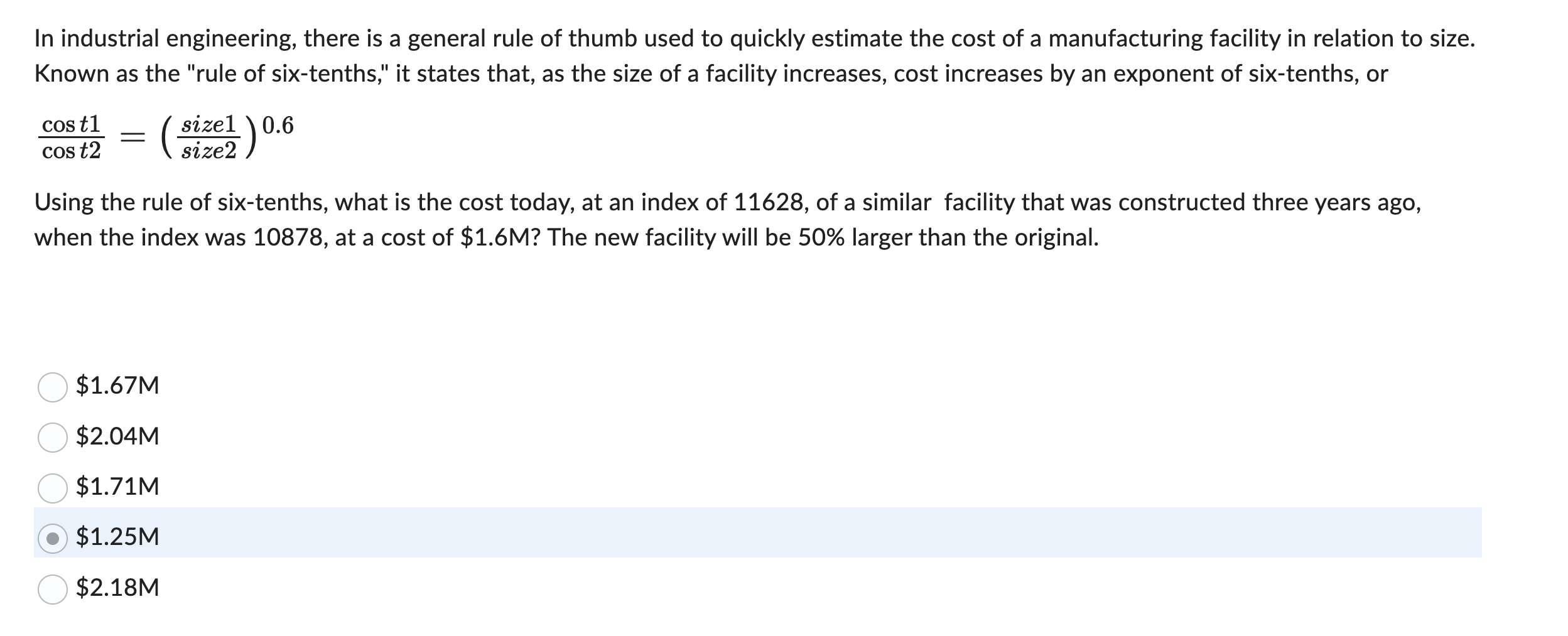 Solved In industrial engineering, there is a general rule of | Chegg.com