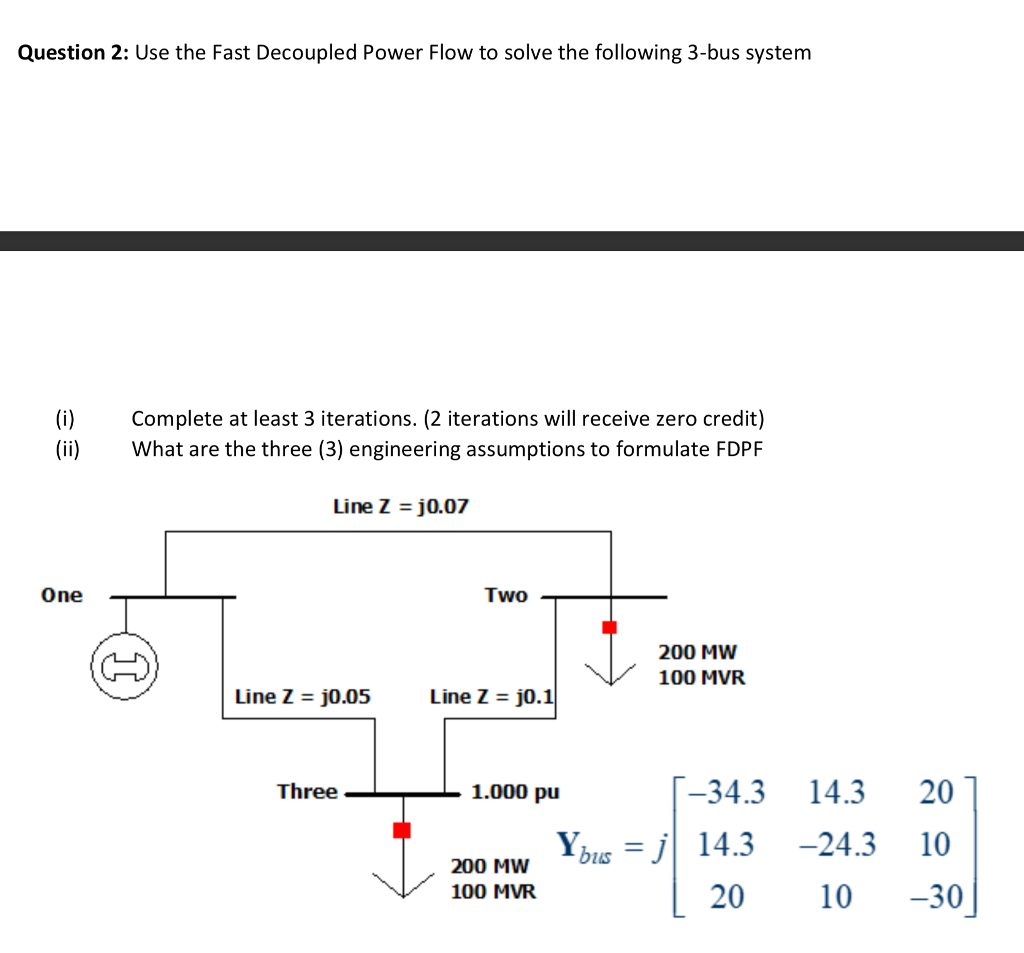 Solved Question 2: Use the Fast Decoupled Power Flow to | Chegg.com