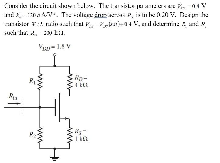 Solved Consider the circuit shown below. The transistor | Chegg.com