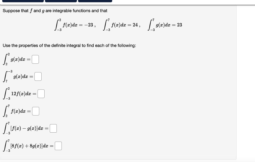 Solved Suppose that f and g are integrable functions and | Chegg.com