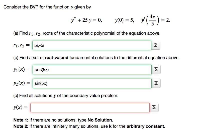 Solved Consider the BVP for the function y given by y" +9y= | Chegg.com