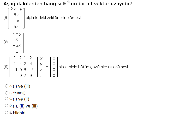 Solved Which of the following is a subvector space of R to | Chegg.com
