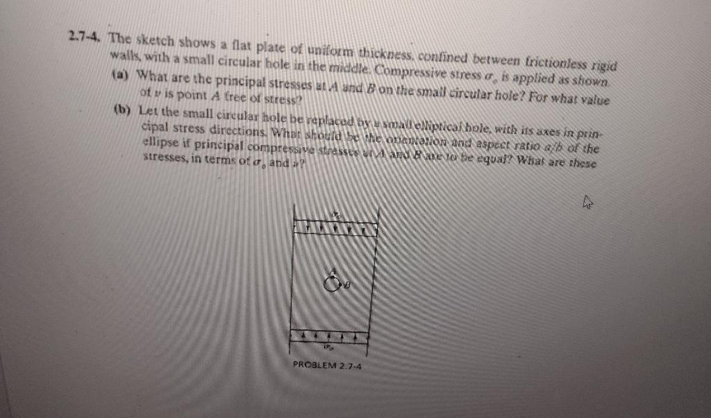 Solved 2.7-4. The sketch shows a flat plate of uniform | Chegg.com