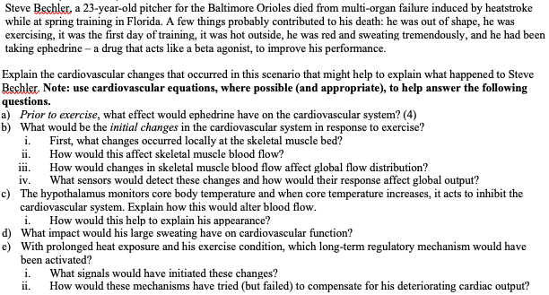 Solved Steve Bechler, a 23-year-old pitcher for the | Chegg.com