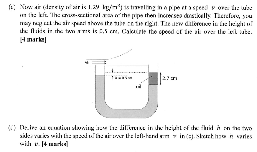 Solved This question is about fluid in a U-shaped tube with | Chegg.com