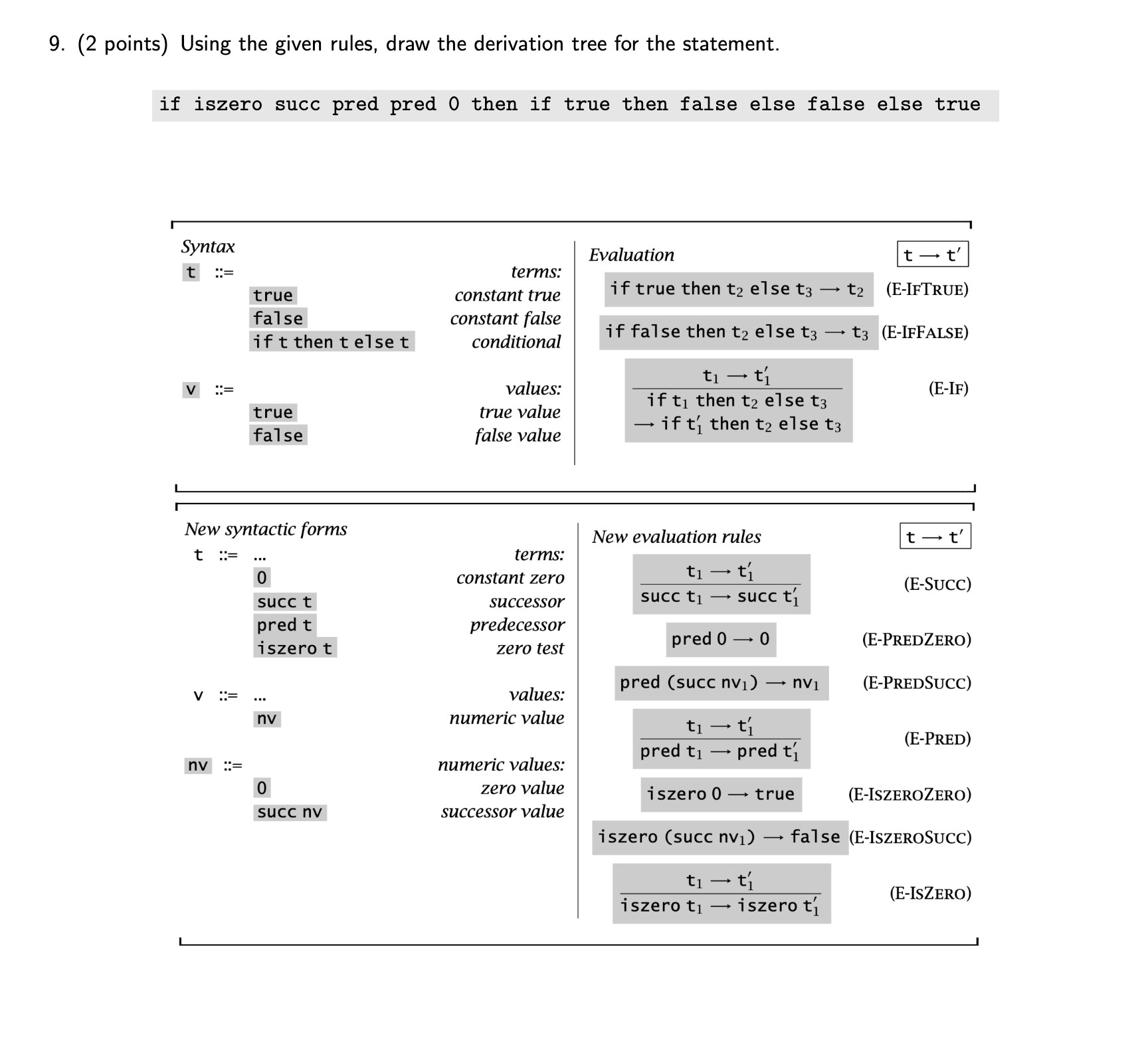 Solved 9. (2 ﻿points) ﻿Using the given rules, draw the | Chegg.com