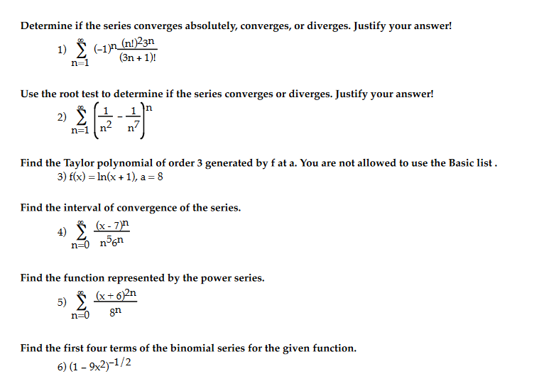 Solved Number 1 it is read as (-1) raise to the power of n | Chegg.com