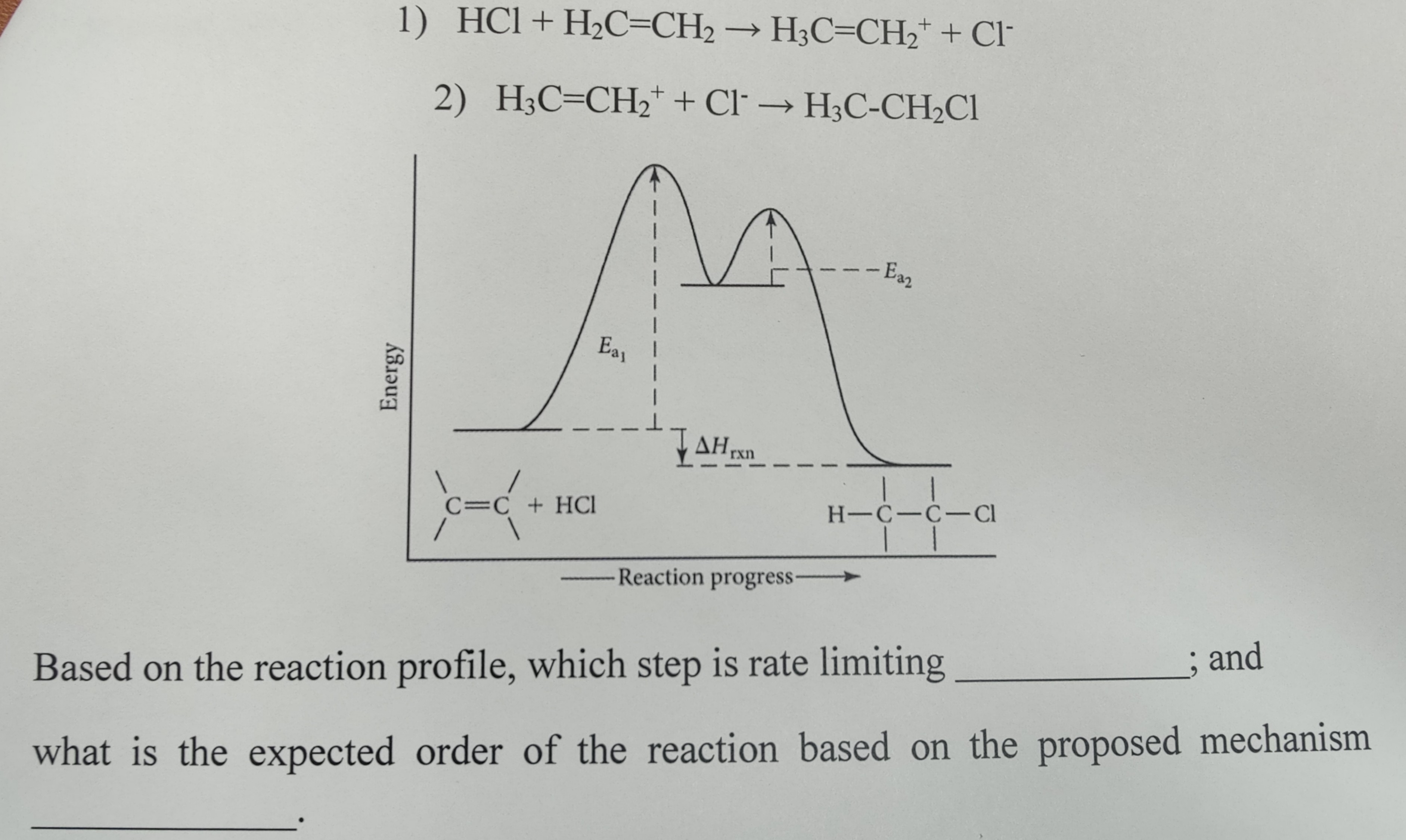 Solved HCl+H2C=CH2→H3C=CH2++Cl-Based on the reaction | Chegg.com