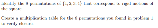 Solved Identify the 8 permutations of {1,2,3,4} that | Chegg.com