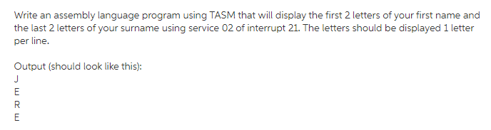 Solved Write an assembly language program using TASM that | Chegg.com Solved Write an assembly language program using TASM that | Chegg.com