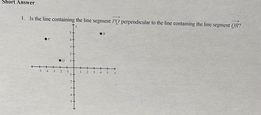 Solved Short Answer 1. Is the line containing the line | Chegg.com
