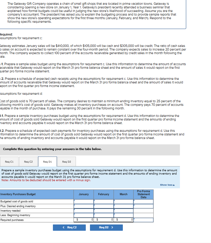Solved The Getaway Glft Company operates a chaln of small | Chegg.com