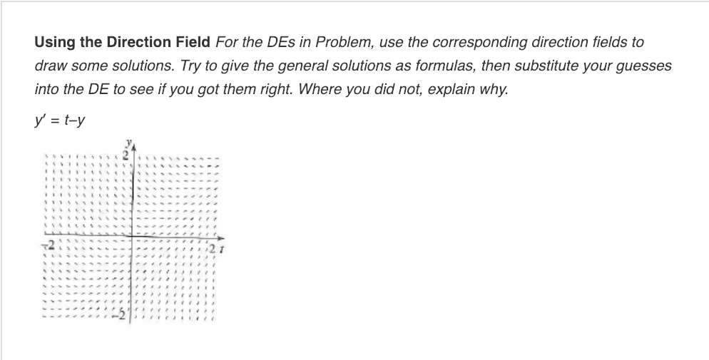 Solved Using the Direction Field For the DEs in Problem, use | Chegg.com