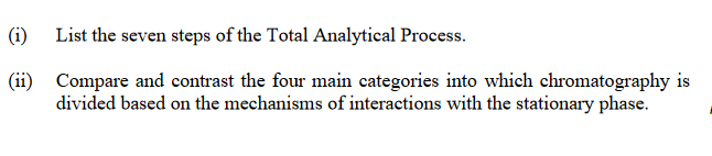 Solved (i) List the seven steps of the Total Analytical | Chegg.com