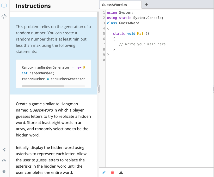 Solved C#: Create a game similar to Hangman named GuessAWord | Chegg.com