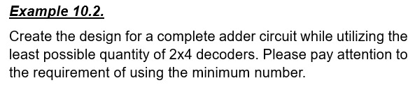 Solved Example 10.2. Create the design for a complete adder | Chegg.com