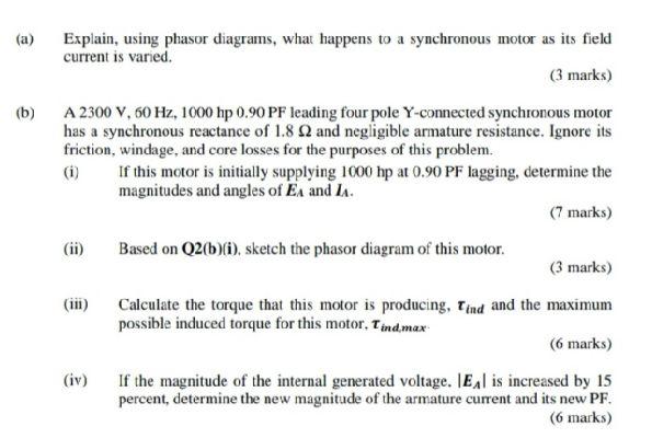 Solved (a) Explain, using phasor diagrams, what happens to a | Chegg.com