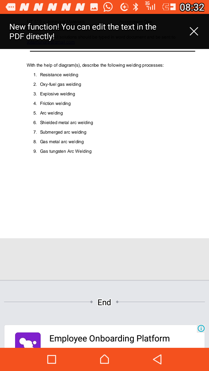 Solved 3G NNNNNM 08:32 New function! You can edit the text | Chegg.com