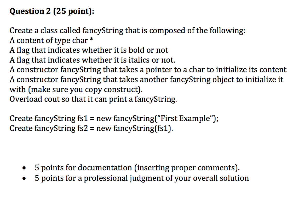 Solved Question 1 (25 points): A class figure contains the | Chegg.com