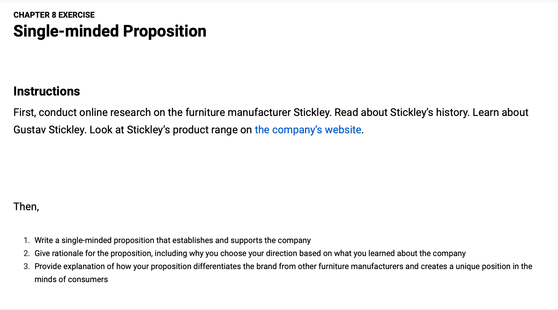 Solved CHAPTER 8 EXERCISE Single-minded Proposition | Chegg.com