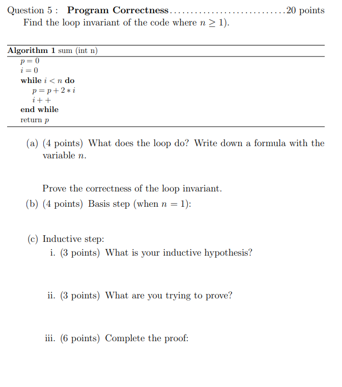 Solved Program Correctness. . . . . . . . . . . . . . . . . | Chegg.com